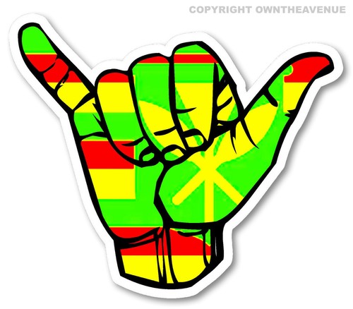 Shaka Hang Loose Hawaii Hawaiin Flag Kanaka Maoli Car Bumper JDM ...