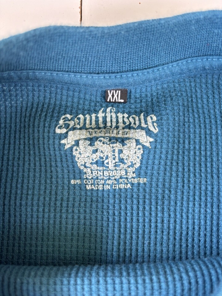 Southpole Thermal Shirt 2XL Waffle Y2K Cyber Punk Angel Wings Goth ...