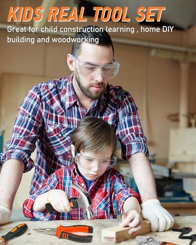 24 Pcs Kids Real Tool Set With Tool Bag Boys Small Real Hand Tools Kit ...