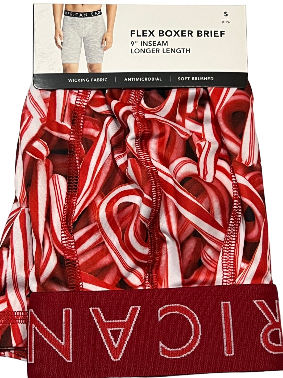 NWT AMERICAN EAGLE Flex Boxer Briefs 9" Inseam Sz S-L-XL Red Candy ...