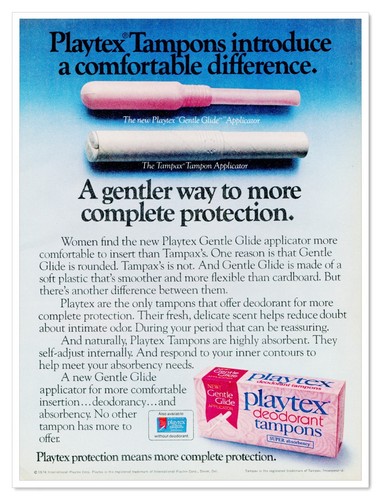 Print Ad Playtex Tampons A Gentler Way Vintage 1975 Newsprint ...