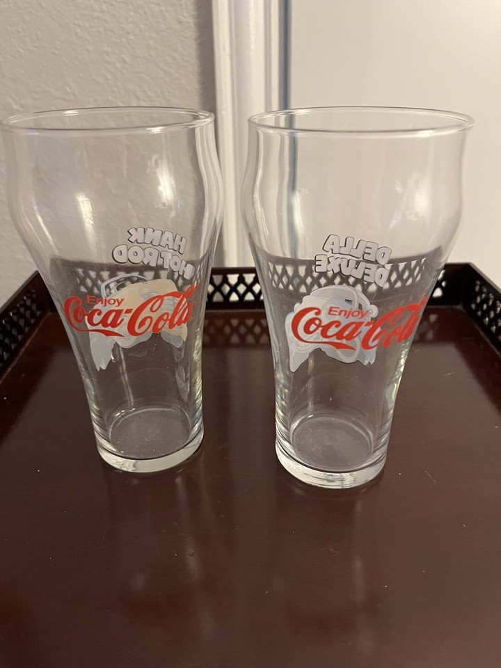 Coca Cola Della Deluxe & Hank Hot Rod Coke Glasses Red Coca Cola 6 ...
