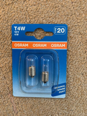 GENUINE OSRAM T4W 12V 4W (233) BA9s - 3893-02B TYPE 20 | eBay UK
