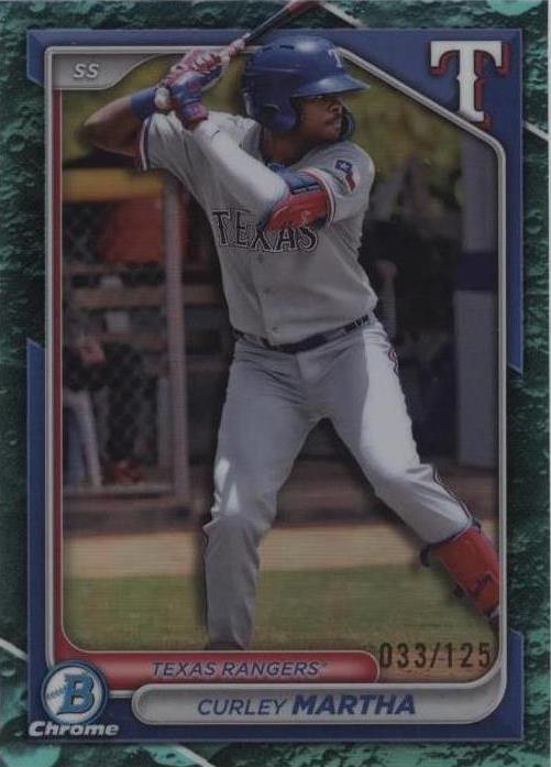 2024 Bowman Draft - Chrome Curley Martha #BDC-165 Aqua Lunar Refractor ...