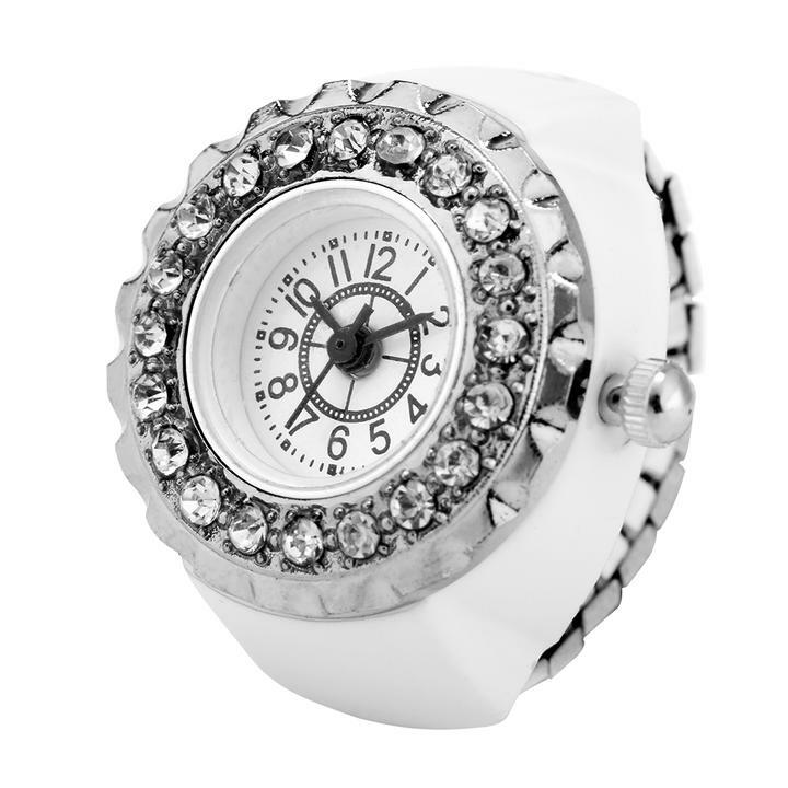 Newest Crystal Deco Women's Ring Watch Lady Quartz Finger Watches ...