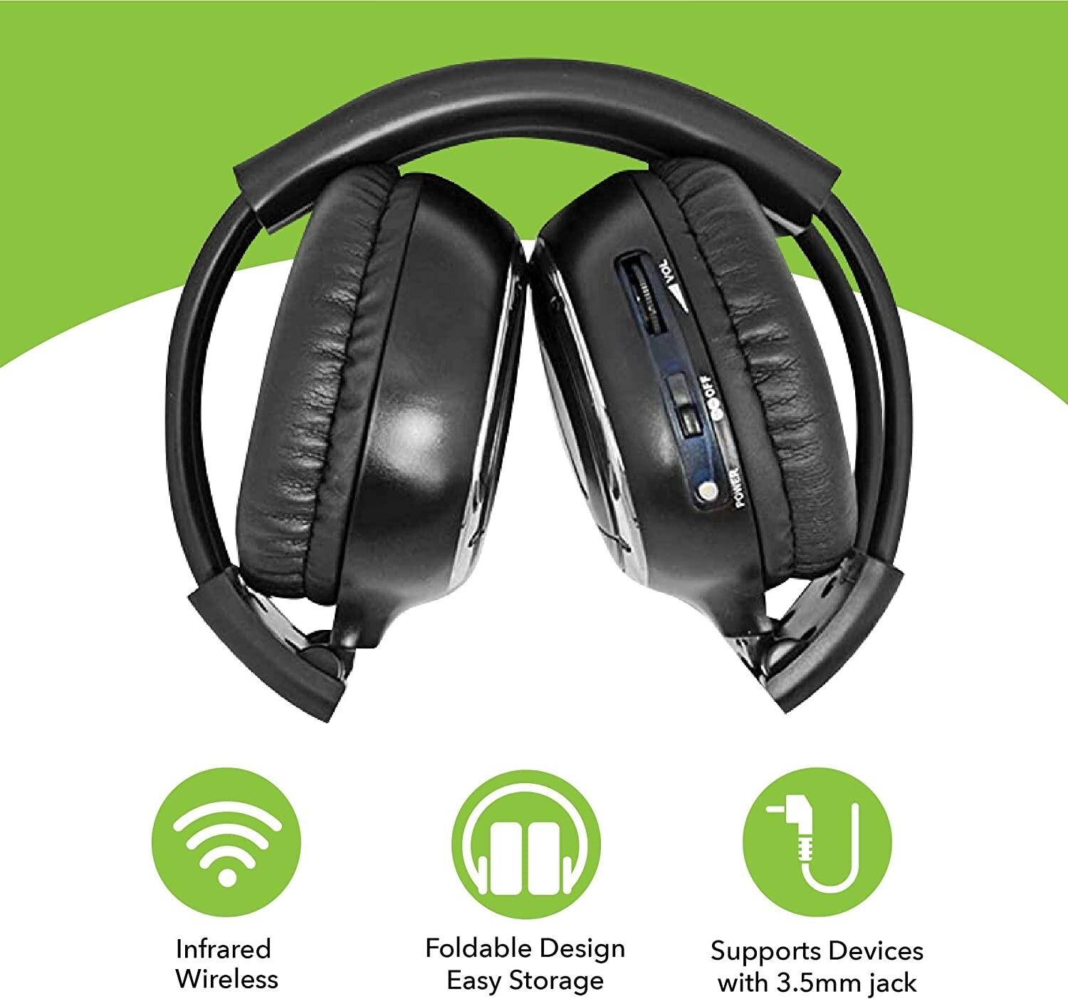 2 Wireless IR Rear TV DVD Headphones Headset GMC Yukon Acadia Terrain w ...