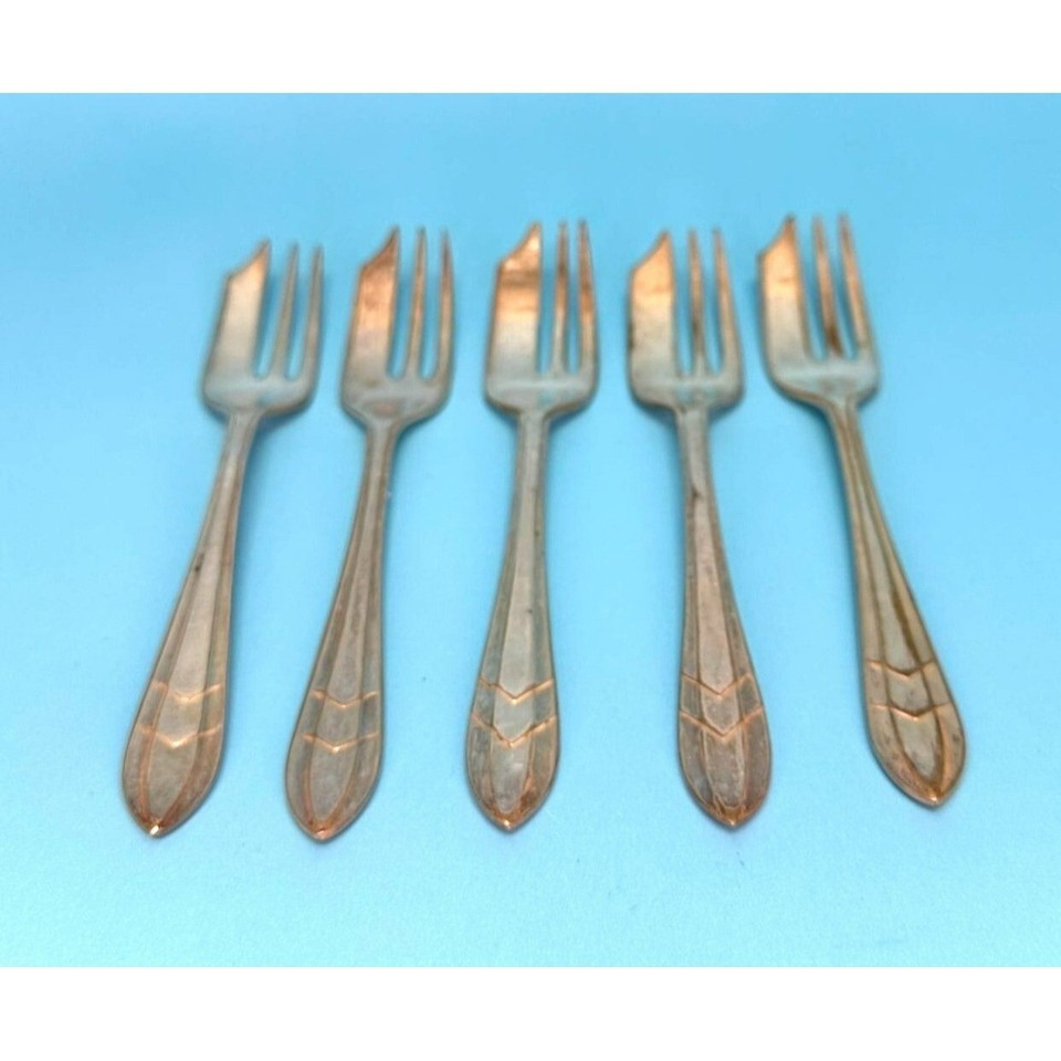 Set of 5 Vintage MSL Sheffield England EPSN 5” Fish Forks Silver Plate ...