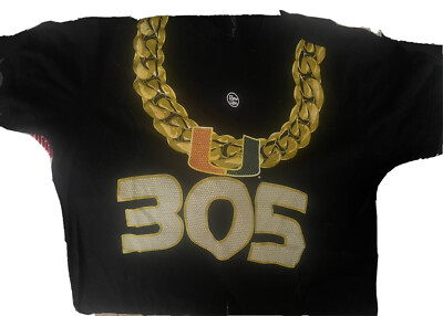 Dyme Lyfe Miami Hurricanes Shirt 305 TURNOVER CHAIN MENS SMALL | eBay