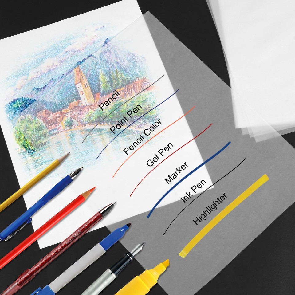 120 Sheets Tracing Paper for Drawing 8.5”x 11” Trace Paper Translucent ...