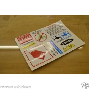 Caravan Motorhome Safety Label Stickers Decals Graphics - SET OF | eBay