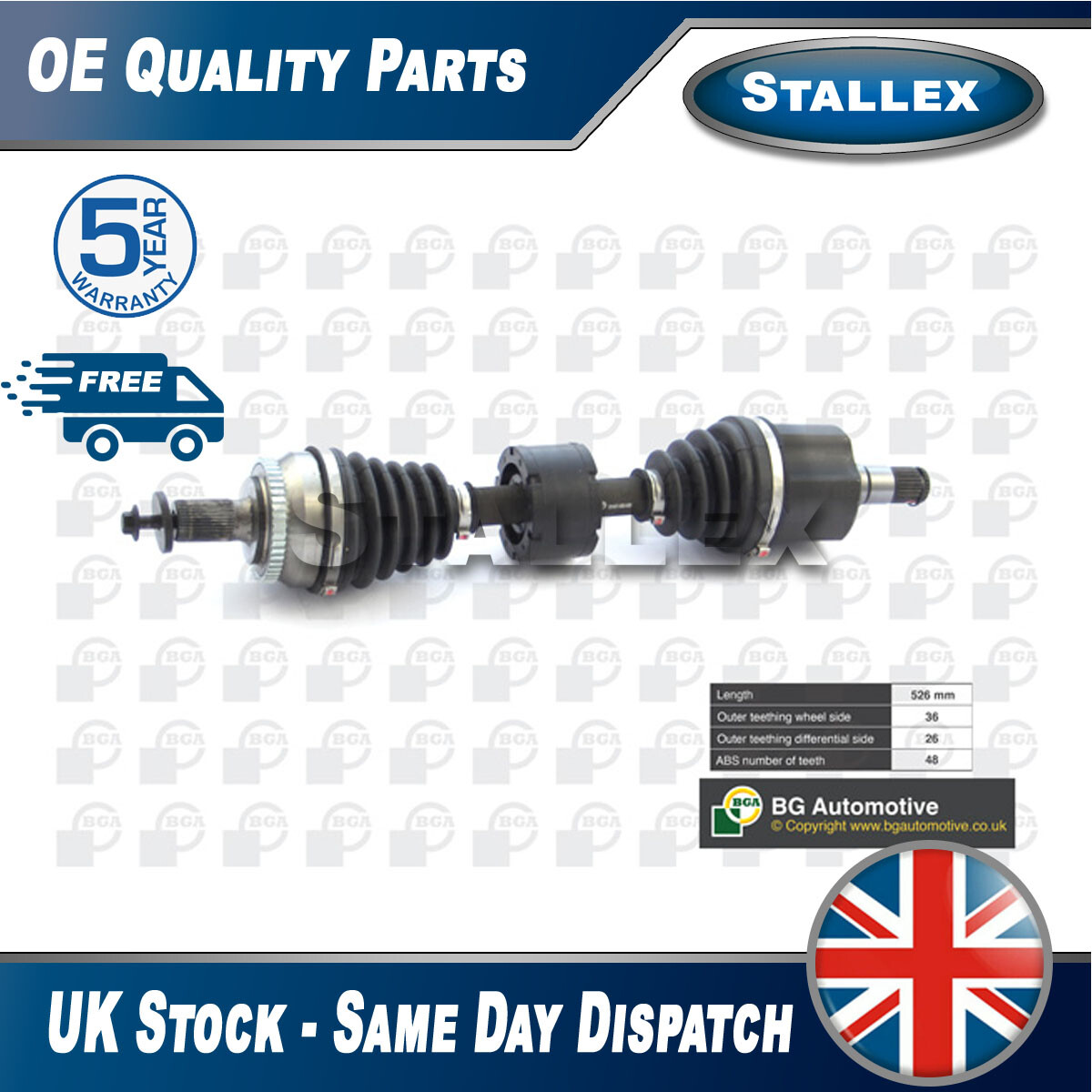 Fits Volvo V70 S60 S80 XC70 Driveshaft Front Left Stallex 30735129 ...