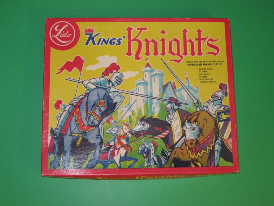 Vintage Lido Plastic Medieval Knights Original Box Weapons & Horses | eBay