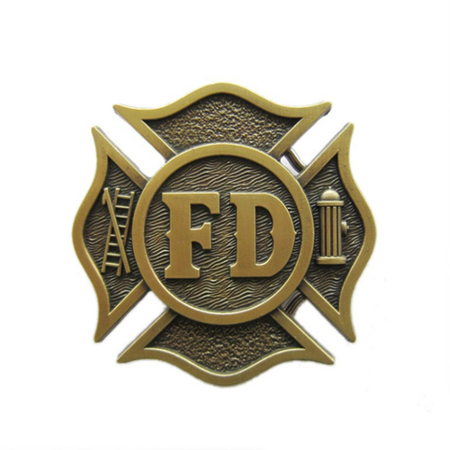 Western Men Zinc alloy Leather Belt Buckle Firefighter Dept Hero shape ...