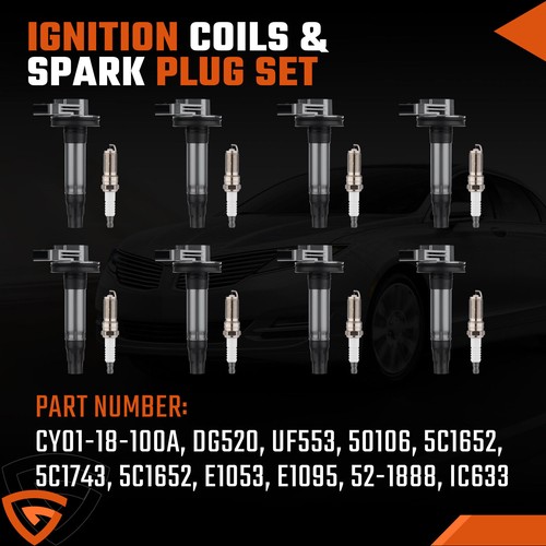 6Pack Ignition Coil & Iridium Spark Plug For Ford Lincoln Mazda 3.5L 3 ...