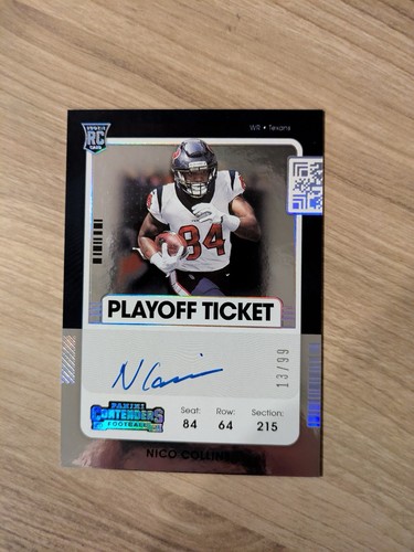 2021 Panini Contenders Nico Collins Rookie Playoff Ticket On Card ...