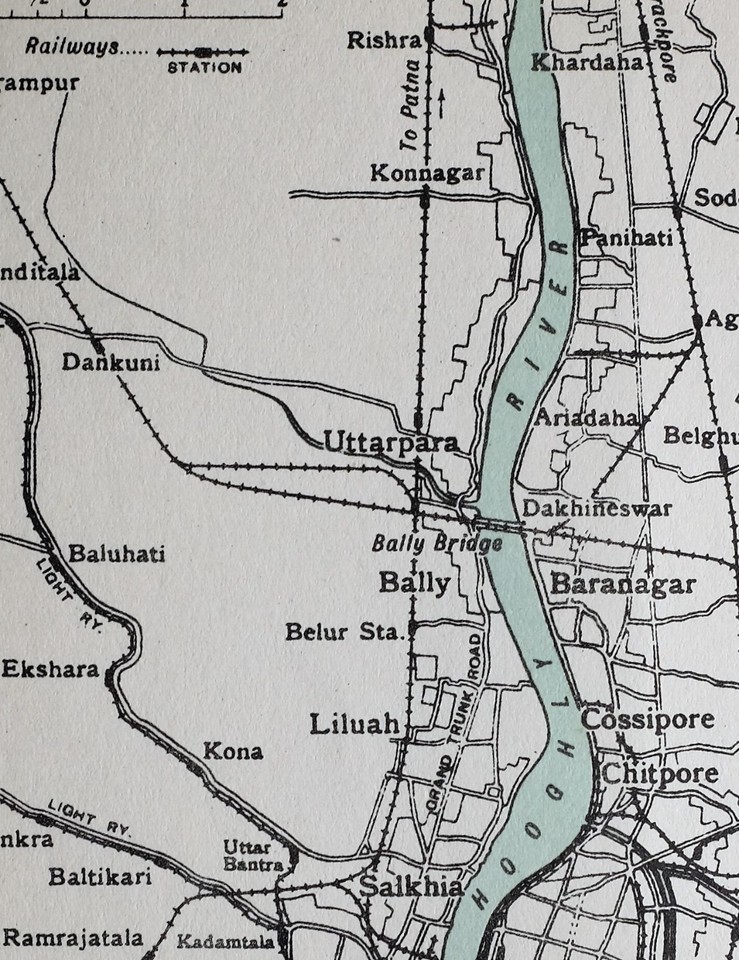 1959 INDIA INDIAN PAKISTAN TOURIST MAP CALCUTTA ENVIRONS HOWRAH FORT ...