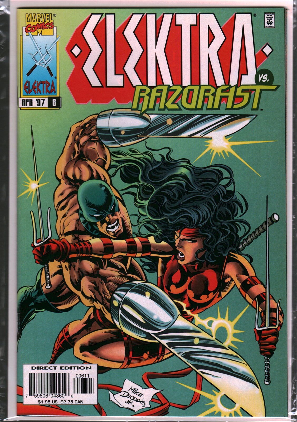 Marvel Comics Elektra Comic Book Issue #6 Direct Edition (1997) High ...