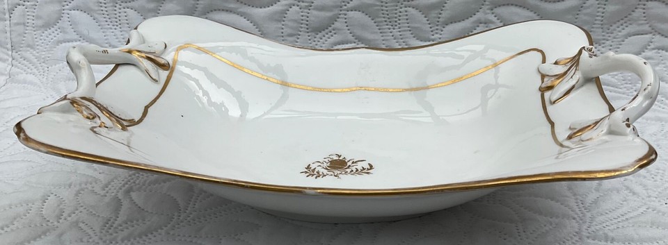 Beautiful early Spode Gold & White twin handled dish 1770-1833 | eBay