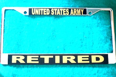 License Plate Frame-U.S. ARMY-RETIRED--Chromed Cast Metal-#811120 | eBay
