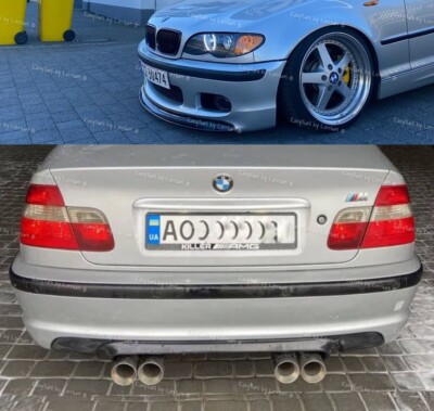 BMW E46 ZHP front lip csl style & mtech 2 rear diffuser of csl m3 style plastic | eBay