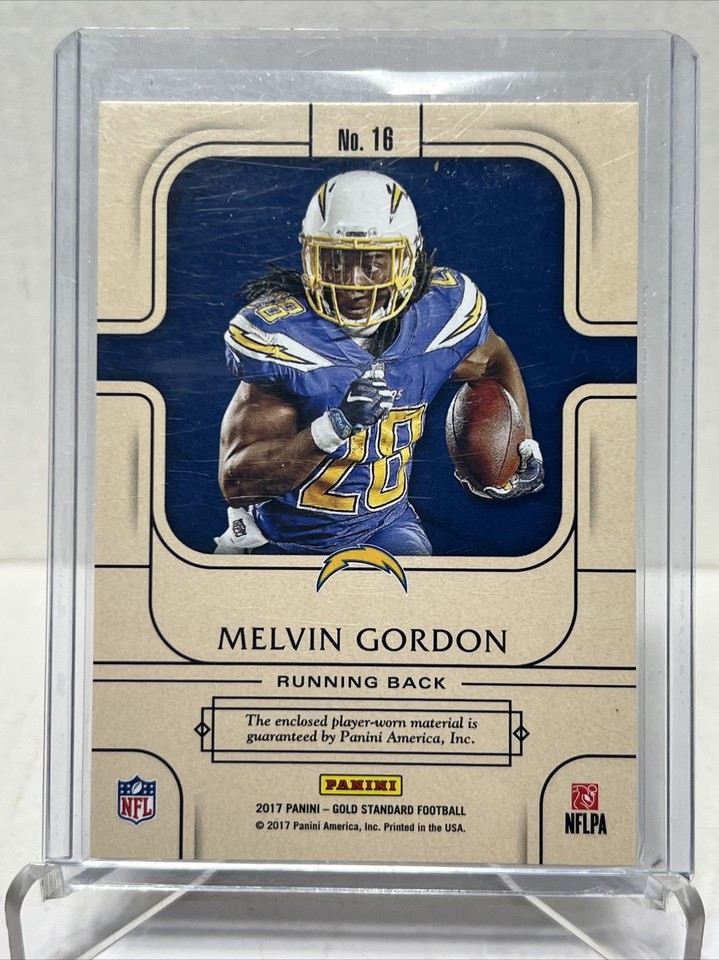2017 Panini Gold Standard Melvin Gordon #16 Gold Rush Relic Jersey ...