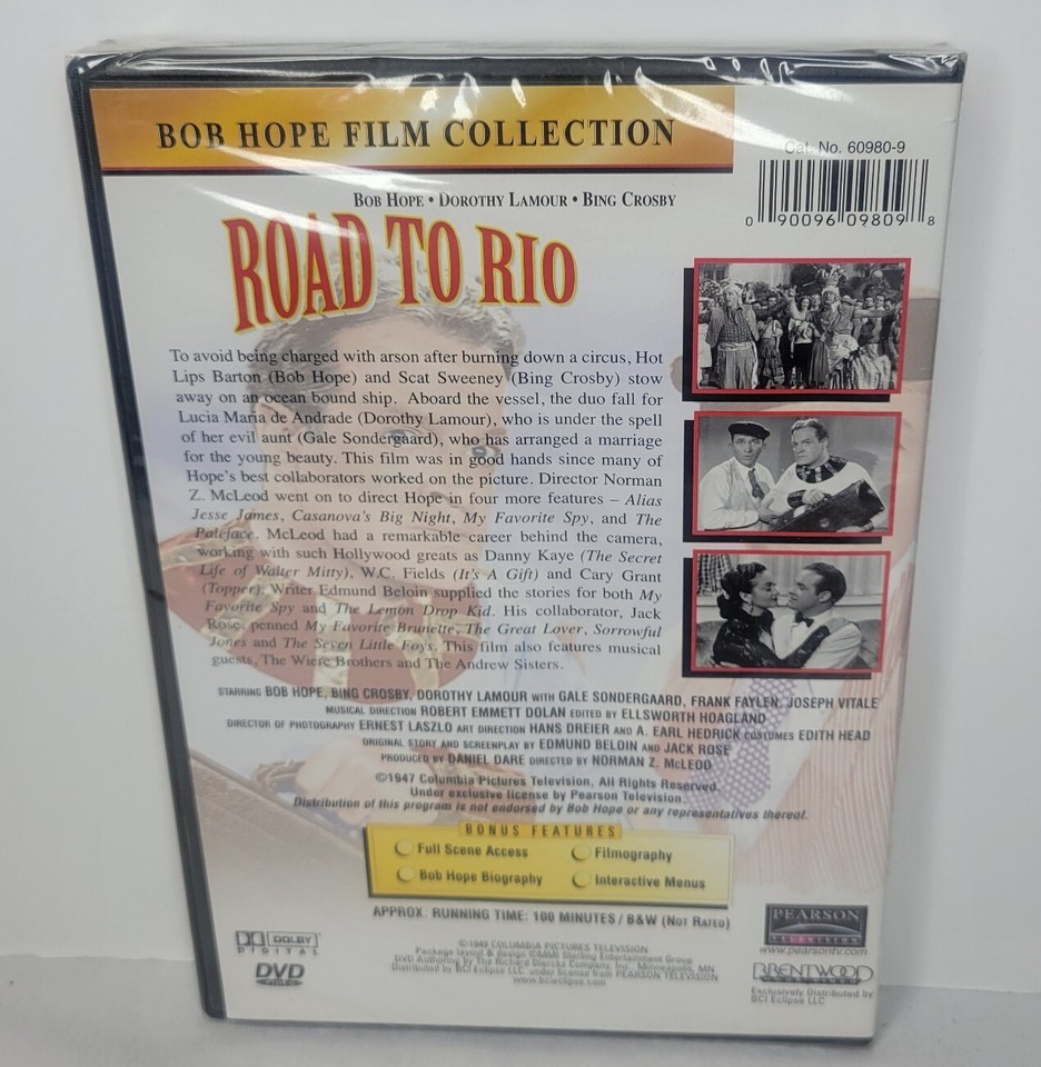Road To Rio Brand New Sealed DVD 1949 Bob Hope Film Collection | eBay