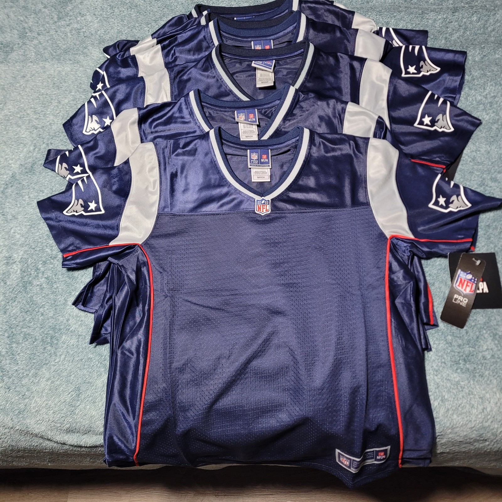 7 NEW ENGLAND PATRIOTS NFL PRO LINE JERSEYS BLANK WOMEN'S Sz SMALL- NWT ...