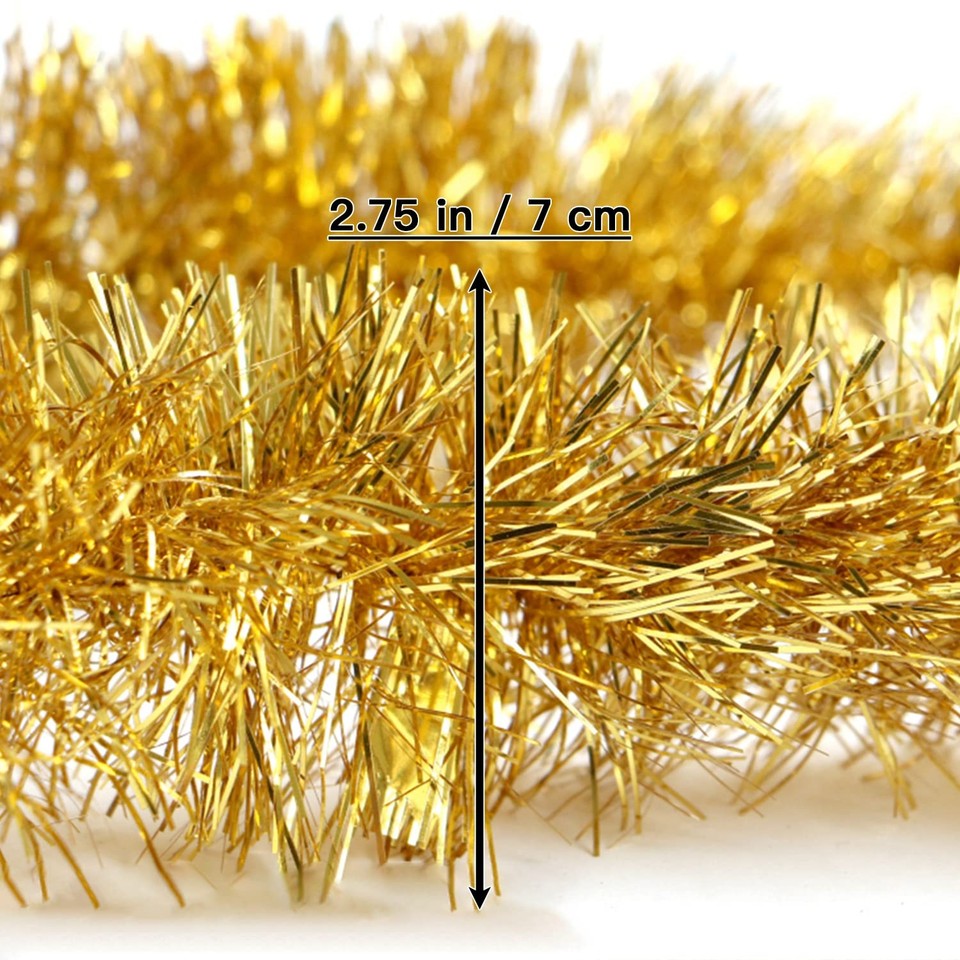 Jishi 50 FT Christmas Garland Gold Tinsel 70mm, | eBay