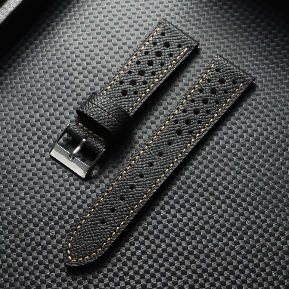 Vintage 70's Perforated Leather Rally Watch Band Quick Release 18/19/20 ...