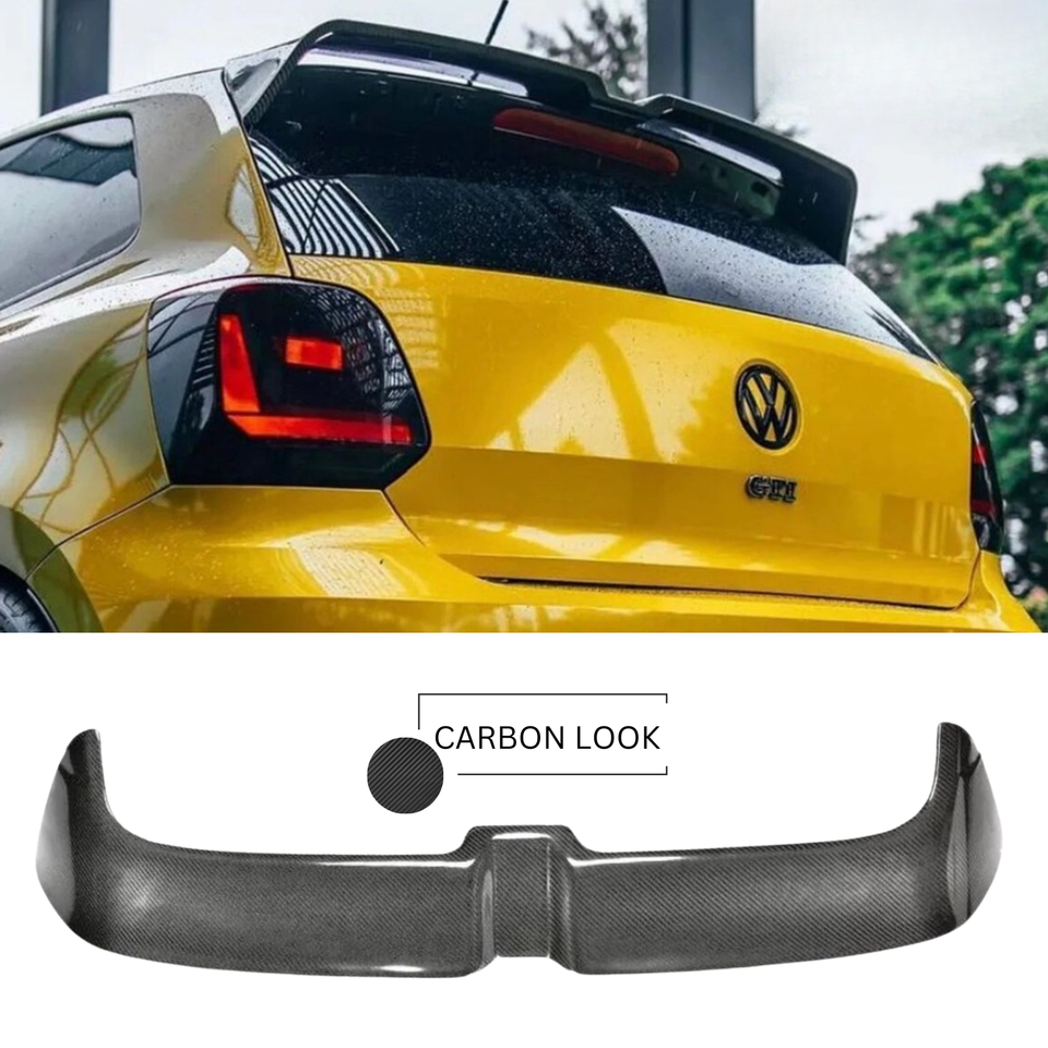 VW Polo MK5 6R 6C GTI R Rear Boot Spoiler Lip Carbon Fibre Oettinger ...