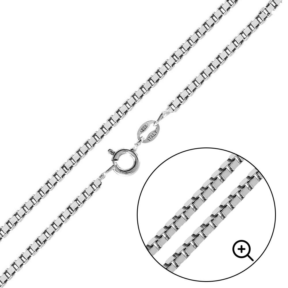.925 Sterling Silver High Polished Greek Box Chain 0.6mm-5mm Necklace ...