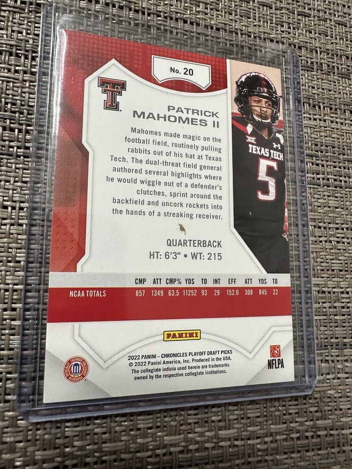 2022 Panini Chronicles Draft Picks #20 Patrick Mahomes Playoff Texas ...