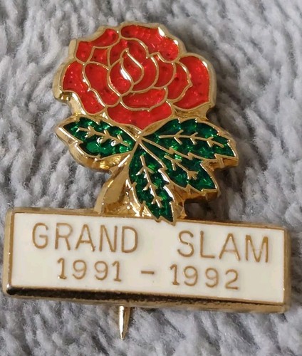 RUGBY, ENGLAND TEAM GRAND SLAM 1991-1992 Vintage Enamel Pin Badge ...