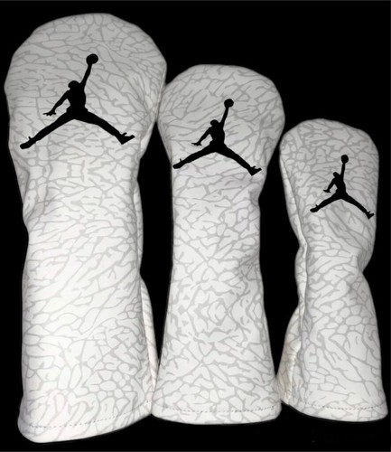 Air Jordan Golf Head Cover Leather White/ Grey Handmade Upcycled | eBay