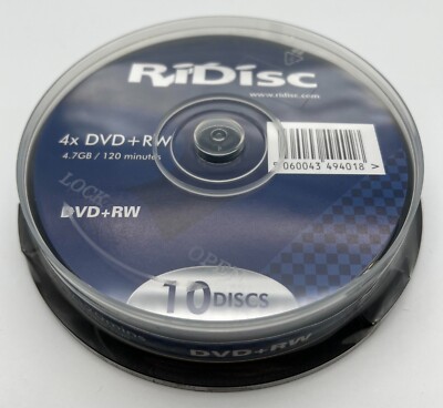 10 x RIDISC DVD+RW 4x 4.7GB Blank DVD Discs 120min Tub CD | eBay UK