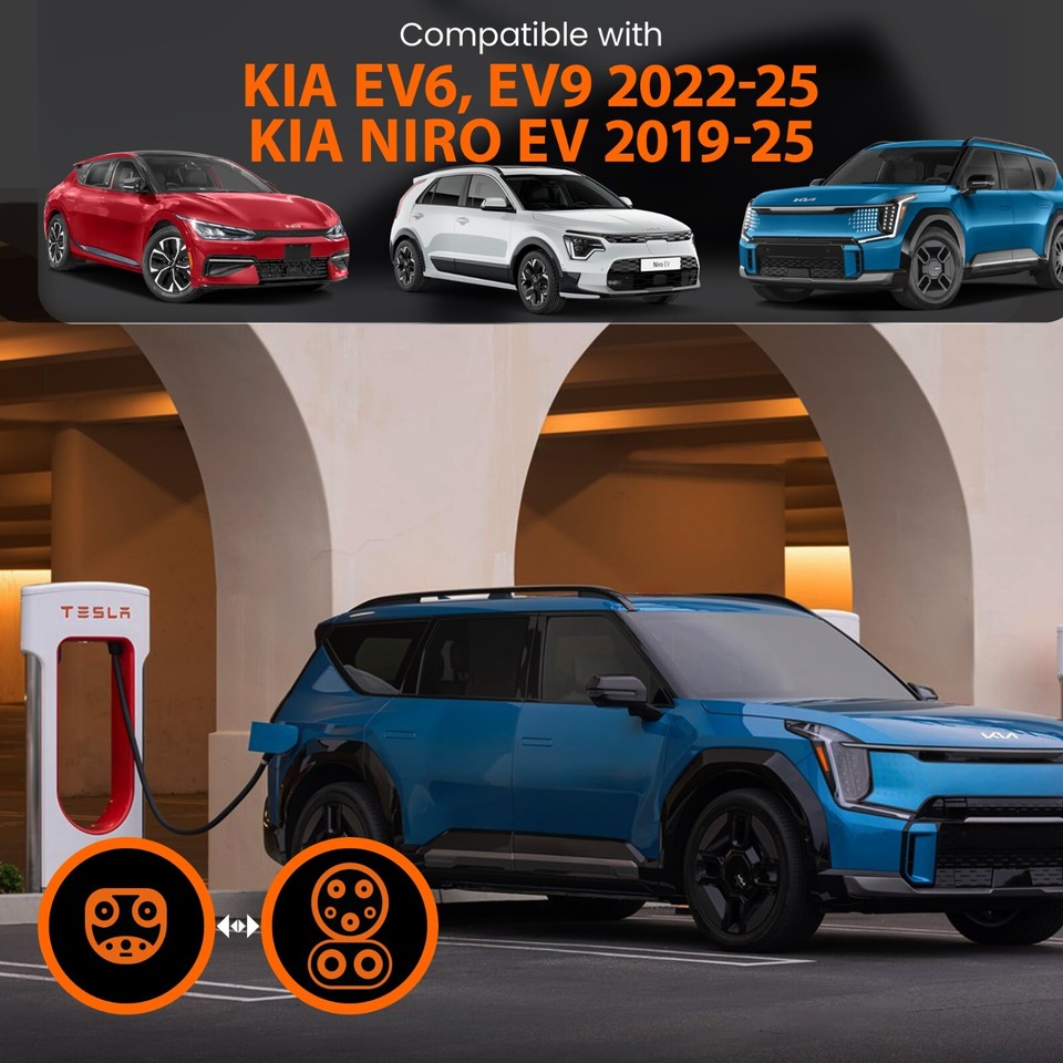 A2Z EV NACS to CCS Tesla Supercharger Adapter for KIA EV6, EV9, Niro EV ...