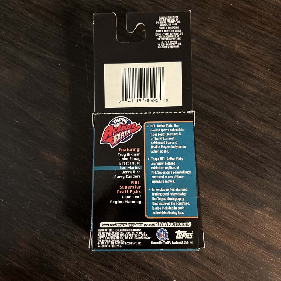 1998 Vintage NFL TOPPS Action Flats Miami Dolphins Dan Marino Mini ...