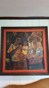 Large oil on canvas by well known Filipino artist Roger San Miguel ...