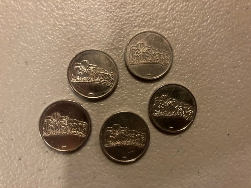 Set Of 5 RARE Regal Funscape Arcade Game Tokens Cinemas Movie Theater ...