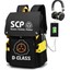 SCP Foundation Backpack Laptop Bags Men Women Travel Bags USB Oxford ...