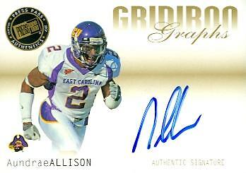 Aundrae Allison autographed Football Card 2007 Press Pass SE Rookie #GG ...
