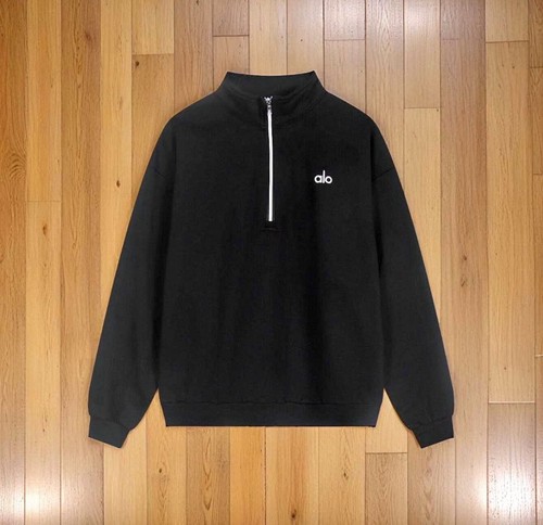 Alo Men's Quarter Zip Pullover Sweater Size Medium Black Long Sleeve ...