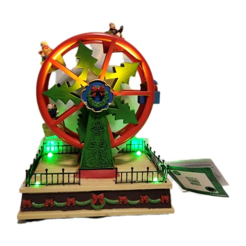8 Inch Animated Musical Light Up Christmas Ferris Wheel - Joy To The ...