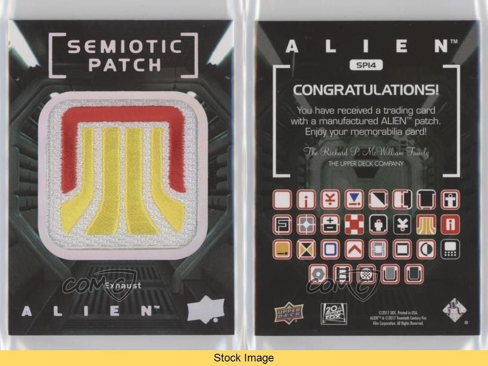 2017 Upper Deck Alien Movie Semiotic Patch Exhaust #SP14 Patch READ o1h ...