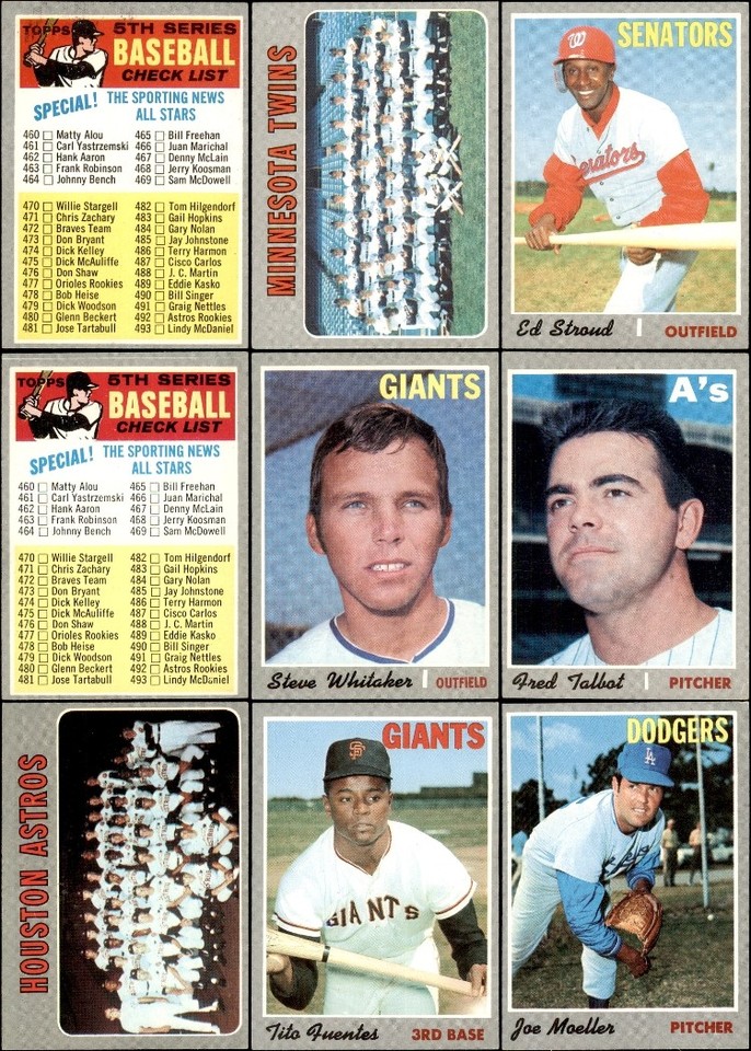 1970 Topps Baseball Partial Set (290) VGEX to EXMINT *GMCARDS* | eBay