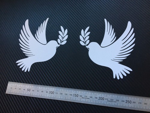 (X2) Dove Stickers Decals Window Bumper Love Bird Peace Wedding Car ...