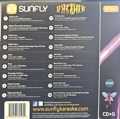 SF304 SUNFLY KARAOKE CDG VERY RARE, NOT SOLD IN THE USA LOT UK | eBay