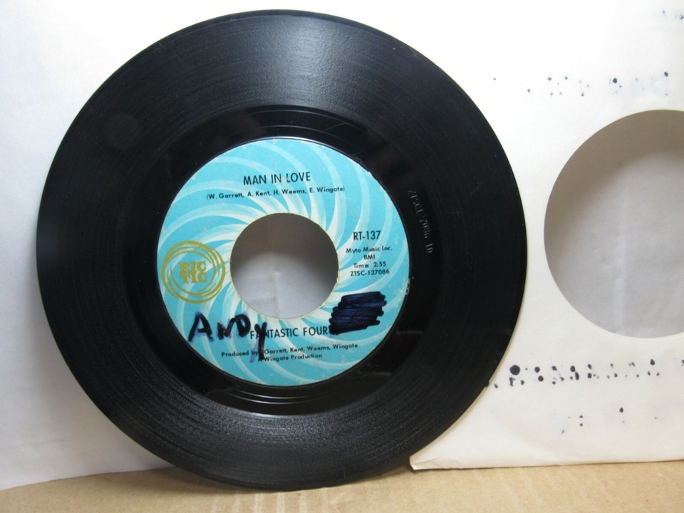 Old 45 RPM Record - Ric Tic RT-137 - Fantastic Four - Man in Love / No ...