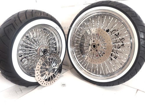 DNA Mammoth 52 Cali Twisted Spoke Wheels Rotor Tire Harley Softail 08 ...