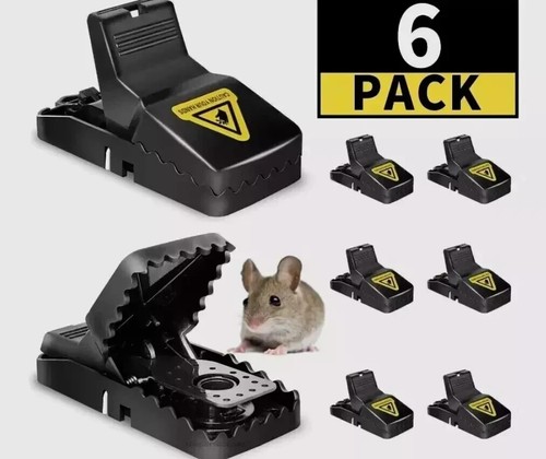 6 Pack Mouse Traps Rat Mice Killer Snap Trap Power Rodent Heavy Duty ...